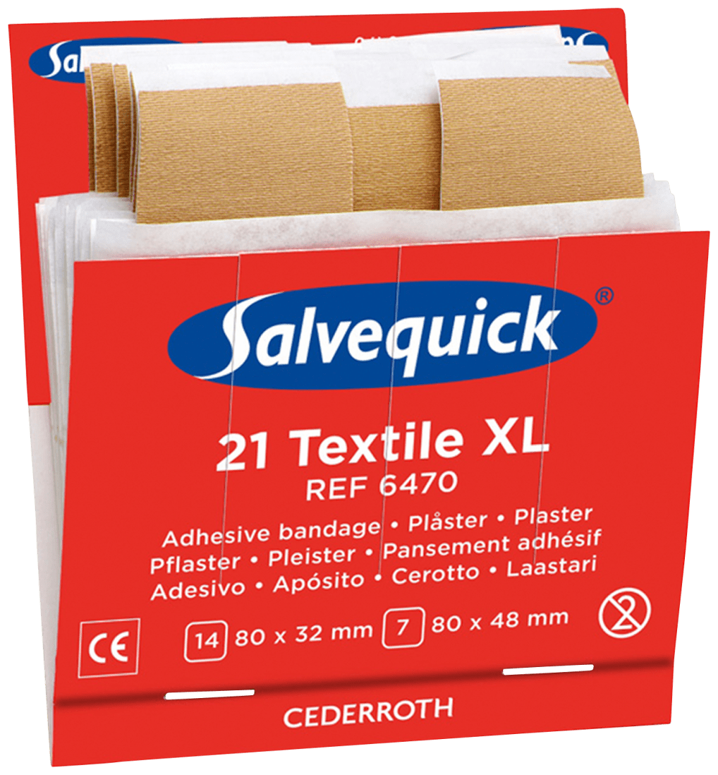 Salvequick 6470 Extra stora Textilplåster 1 ask a 6 pkt a 126 plåster